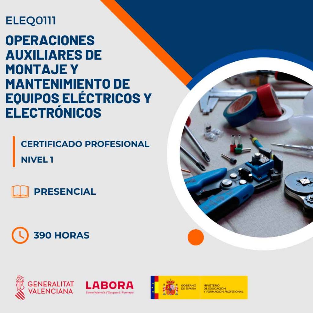 Operaciones auxiliares de montaje de equipos eléctricos y electrónicos